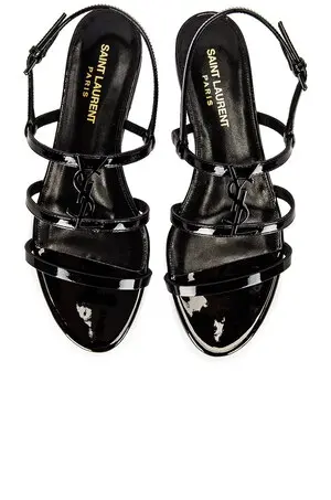 Saint Laurent Cassandra Flat Sandal Noir