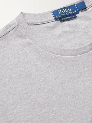 Polo Ralph Lauren Slim-fit Mélange Cotton-jersey T-shirt - Gray