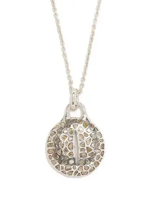 PARTS OF FOUR Disk Diamond Pendant Necklace - Silver