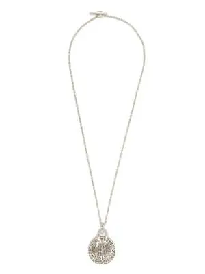 PARTS OF FOUR Disk Diamond Pendant Necklace - Silver