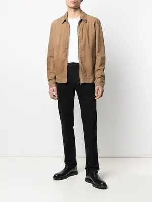 DONDUP Stud Embellished Suede Zip-up Jacket