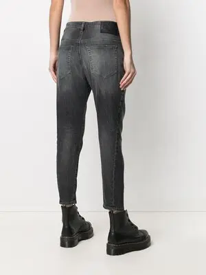 DIESEL® Cropped Distressed Boyfriend Jeans