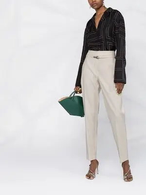 Brunello Cucinelli Cropped High-waisted Trousers