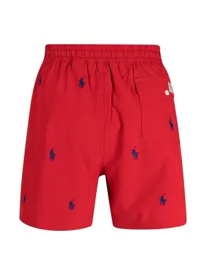 Polo Ralph Lauren Logo-embroidered Drawstring Swim Shorts - Red