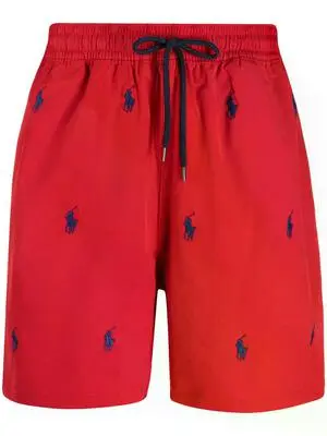 Polo Ralph Lauren Logo-embroidered Drawstring Swim Shorts Red