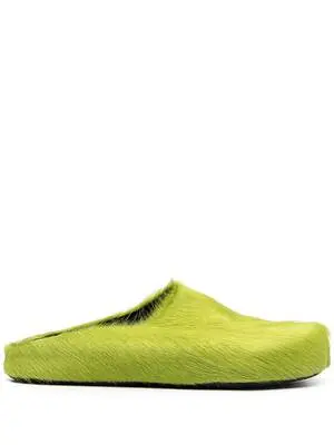 Marni Fussbet Calf-hair Slippers - Green
