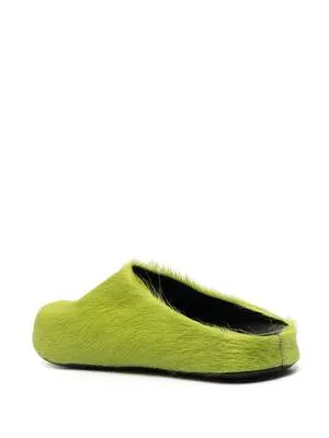 Marni Fussbet Calf-hair Slippers - Green