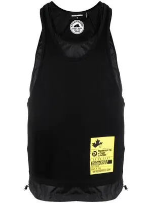 Dsquared2 Layered Logo-patch Tank Top - Black