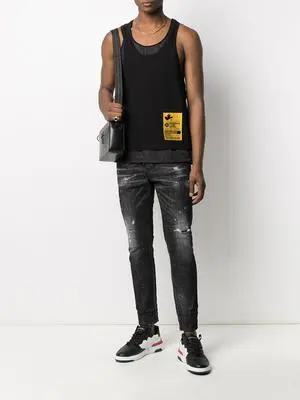 Dsquared2 Layered Logo-patch Tank Top