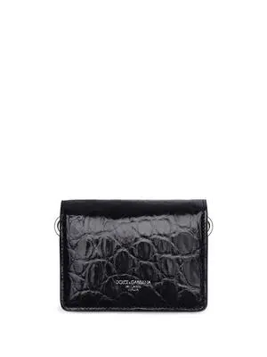 Dolce & Gabbana Logo-stamp Embossed Leather Wallet - Black