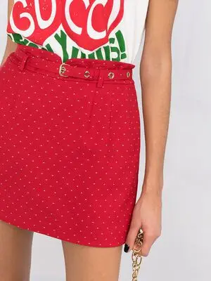 Red Valentino Dotted Belted Shorts - Red