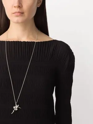 SHAUN LEANE Cherry Blossom Diamond And Pearl Pendant Necklace - Silver