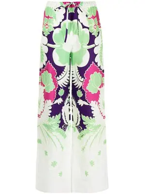Valentino Garavani Printed Wide-leg Trousers