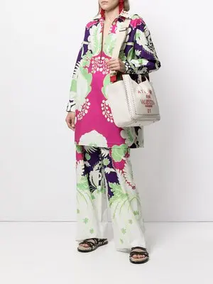 Valentino Garavani Printed Wide-leg Trousers