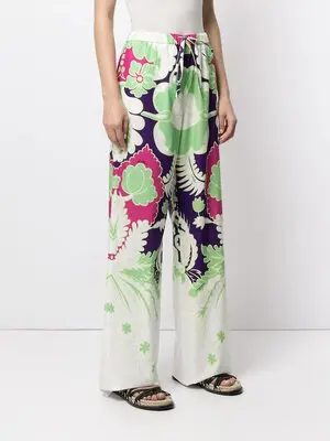 Valentino Garavani Printed Wide-leg Trousers