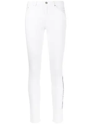 Karl Lagerfeld Embroidered Logo Skinny Jeans - White