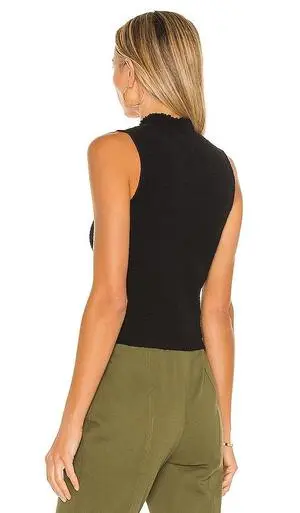 Nation Ltd Bibi Smocked Mock Neck Tank In Black