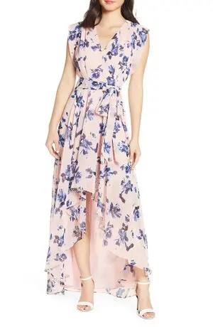 sachin and babi light blue dress Eliza j floral faux-wrap main image 0