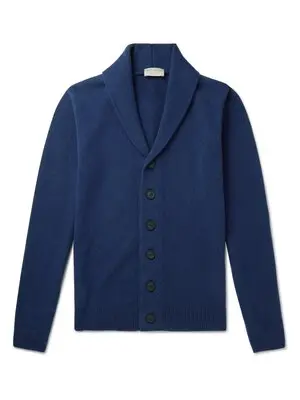 John Smedley Patterson Shawl-collar Merino Wool And Cashmere-blend Cardigan