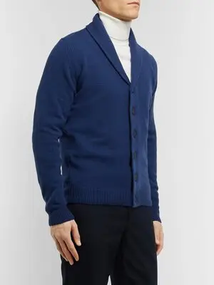John Smedley Patterson Shawl-collar Merino Wool And Cashmere-blend Cardigan