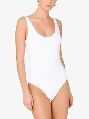 Dolce & Gabbana Logo Swimsuit - White