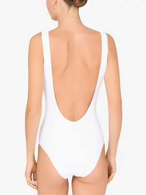Dolce & Gabbana Logo Swimsuit - White