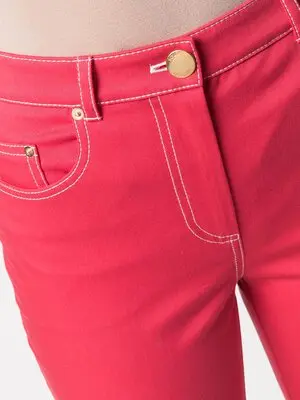 Moschino High-rise Flared Cotton Jeans - Pink