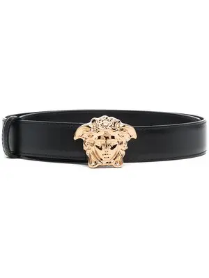 Versace La Medusa Leather Belt - Black