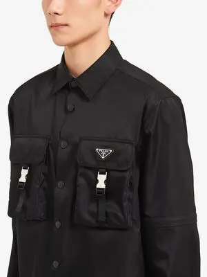Prada Re-nylon Triangle-logo Shirt