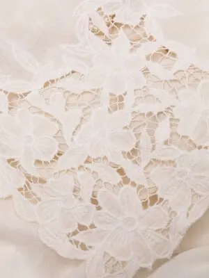 Faliero Sarti Floral Lace-trimmed Scarf