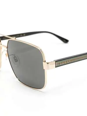 Gucci Web-stripe Pilot Sunglasses