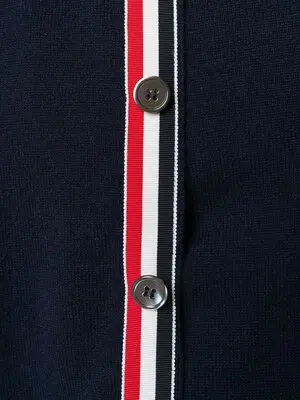Thom Browne 4-bar Crew Neck Cardigan - Blue