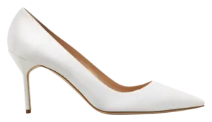Manolo Blahnik Bb 90mm Satin Stiletto Pumps - White