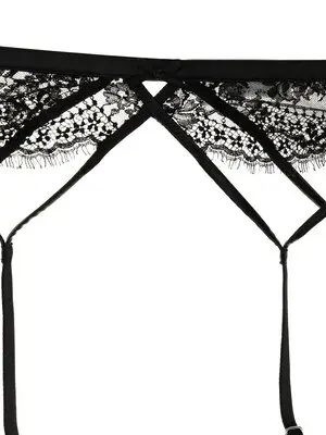FLEUR DU MAL Frankie Lace Strappy Garter - Black