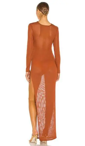 BRONX AND BRONCO X Daphne Maxi Knit Dress In Rust