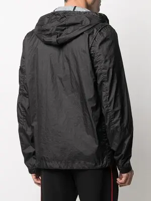 Stone Island Logo-patch Zip-up Windbreaker - Black