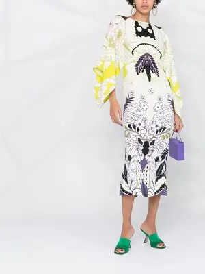 Valentino Garavani Tropical Word Arazzo Kaftan Dress