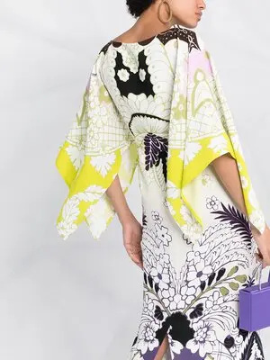 Valentino Garavani Tropical Word Arazzo Kaftan Dress