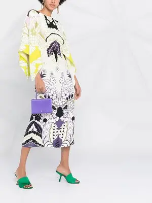 Valentino Garavani Tropical Word Arazzo Kaftan Dress
