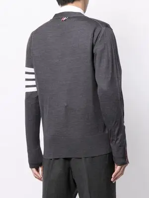 Thom Browne 4-bar V-neck Merino Cardigan