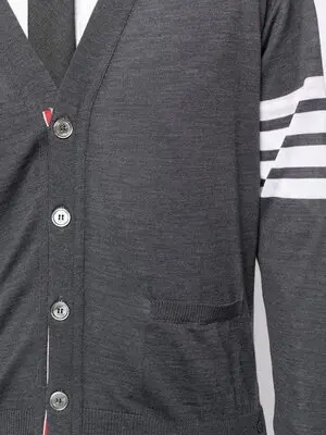 Thom Browne 4-bar V-neck Merino Cardigan