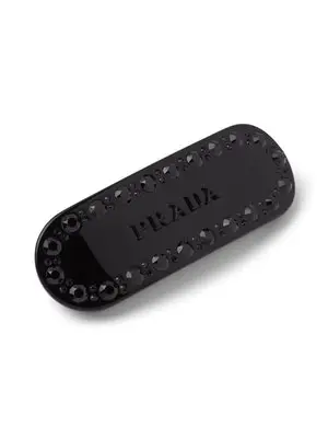 Prada Crystal-embellished Hair Clip - Black