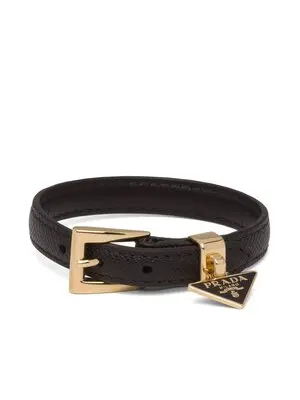 Prada Saffiano Leather Bracelet Gold