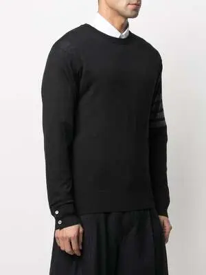 Thom Browne Merino Wool 4-bar Crewneck Pullover