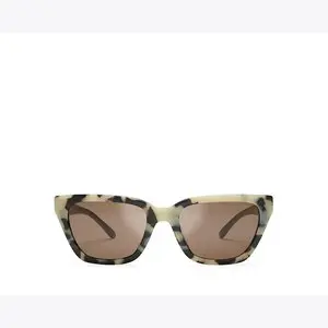 Tory Burch Tory Burch Kira Cat-Eye Sunglasses Dalmatian Tortoise/bordeaux