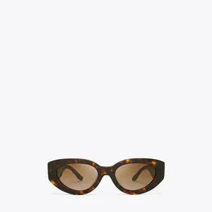 Tory Burch Tory Burch Kira Cat-Eye Sunglasses Dark Tortoise/brown Gradient