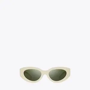 Tory Burch Tory Burch Kira Cat-Eye Sunglasses Solid Ivory/solid Dark Green