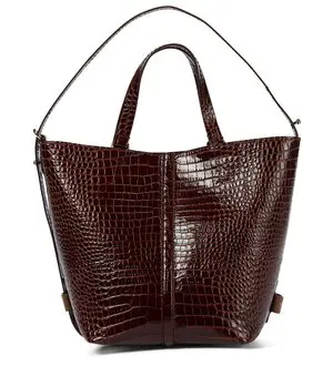 Max Mara Plages Medium Croc Effect Leather Tote