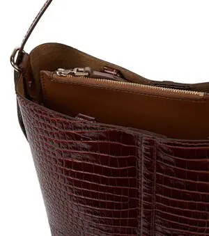 Max Mara Plages Medium Croc Effect Leather Tote