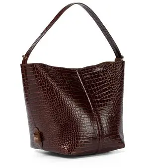Max Mara Plages Medium Croc Effect Leather Tote